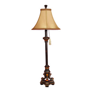 Fleur De Lis Living Adalwen Polystone Antique Style Bronze Buffet Lamp with Tassel Pull Chain ...